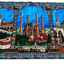 EL TEZGAH DOKUMA DİNİ KUTSAL YERLERİN OLDUGU DUVAR HALISI 29402 | Garaj antik