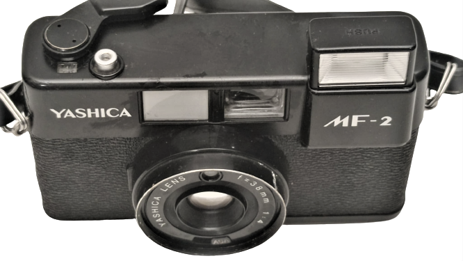YASHICA MF 2 CAMERA LENS YASHICA 35 MM FİLM POİNT & SHOOT CAMERA READ* F4 38 MM LENS FOTOGRAF ...
